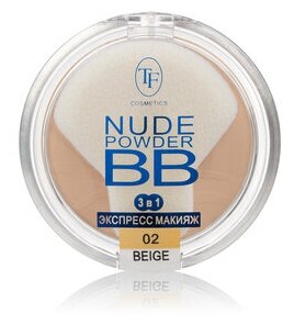 Пудра для лица компактная Triumph Nude Powder Bb 3 в 1 экспресс макияж 02 бежевый