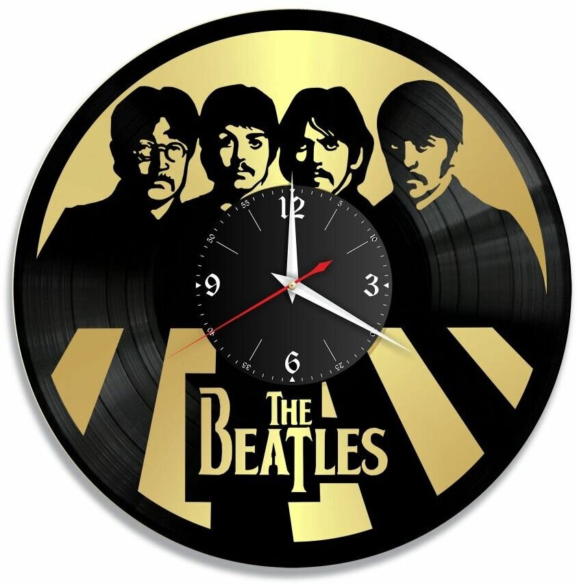 Часы из винила Redlaser "группа Битлз (The Beatles), Джон Леннон, Пол Маккартни, Джордж Харрисон и Ринго Старр" VW-10187-1