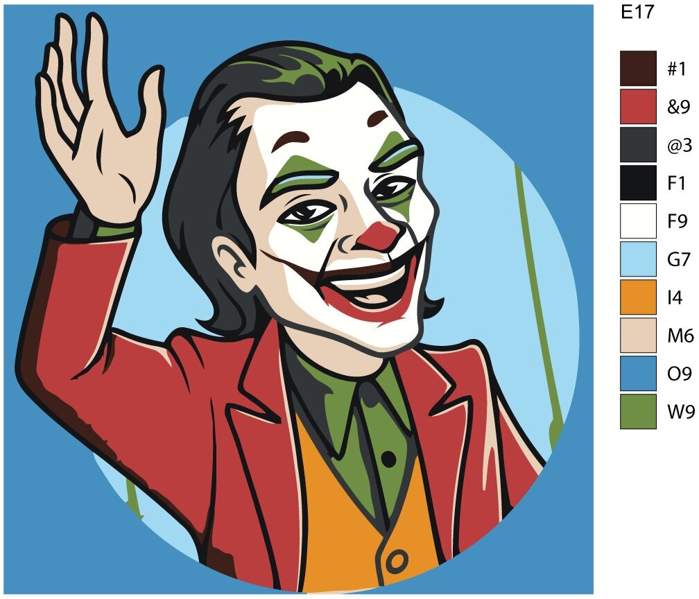 Детская Картина по номерам E17 "Джокер" 30x30