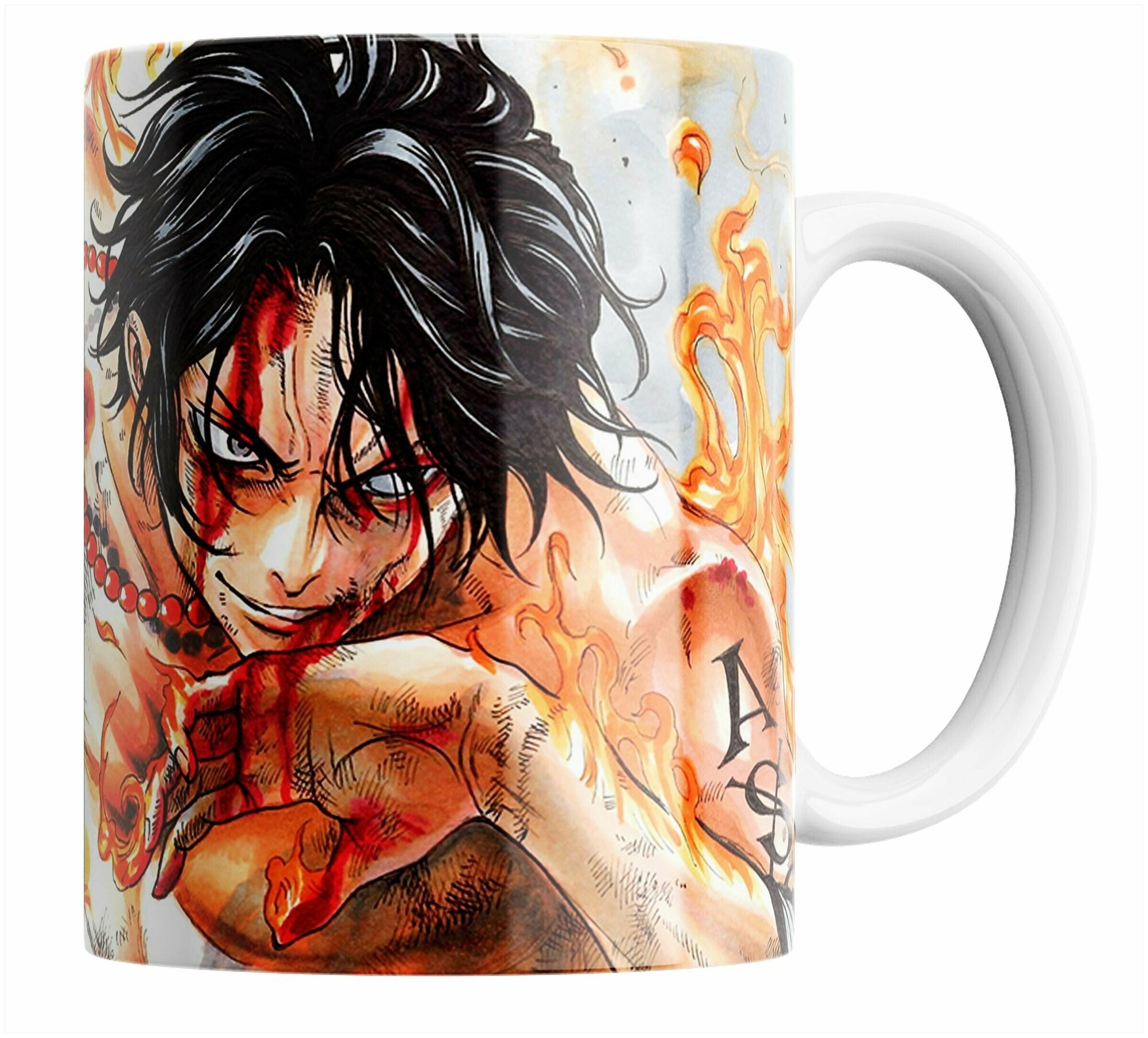 Кружка ВАН ПИС ONE PIECE Портгас Д Эйс Аниме Anime с принтом 330 мл