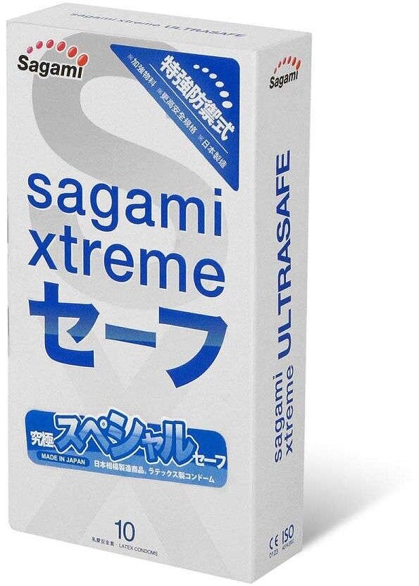 Презервативы латексные утолщенные с двойным количеством смазки SAGAMI Xtreme Ultrasafe (10 шт)