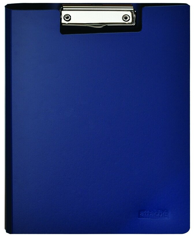 Папка-планшет с зажимом и крышкой Attache A4 пластиковая синяя 198684