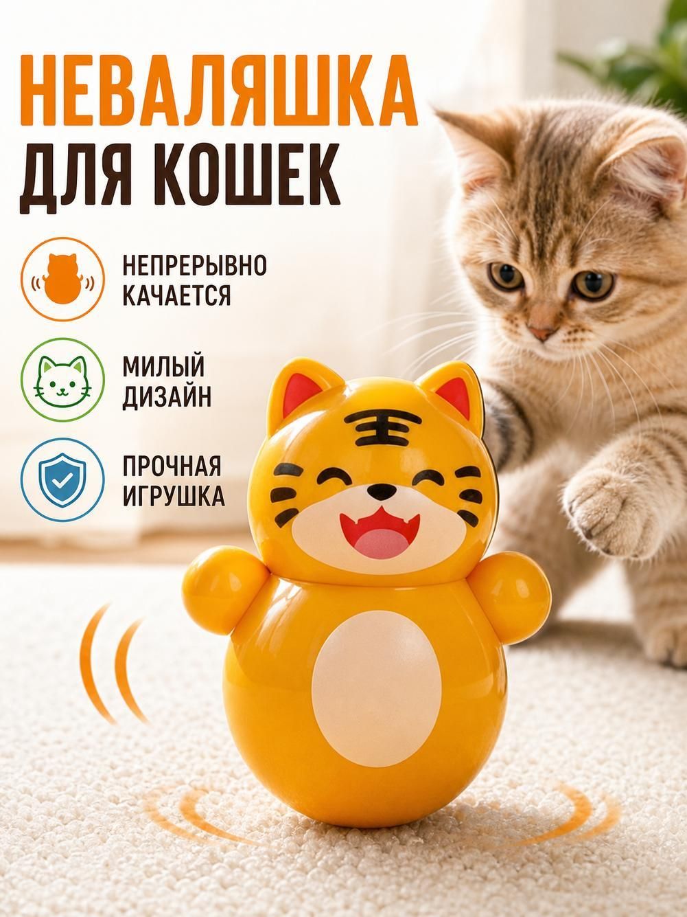 Игрушечный кот, мультяшный валик
