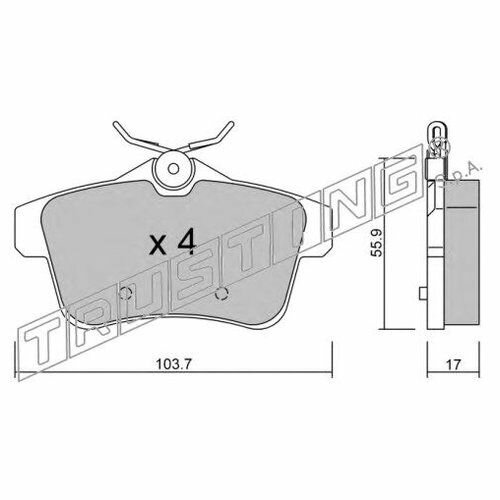 К-т дисков. тормоз. колодок Peugeot 3008-5008 2009- R Trusting арт. 8720