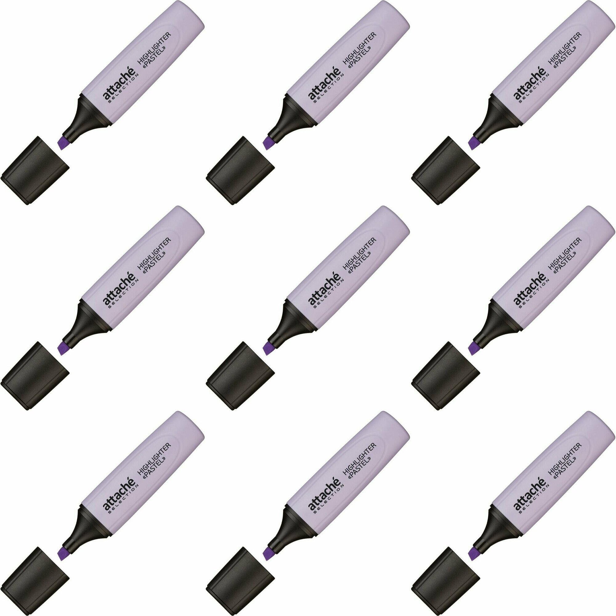 Attache Selection Текстовыделитель Pastel, фиолетовый, 1-5 мм, 9 шт