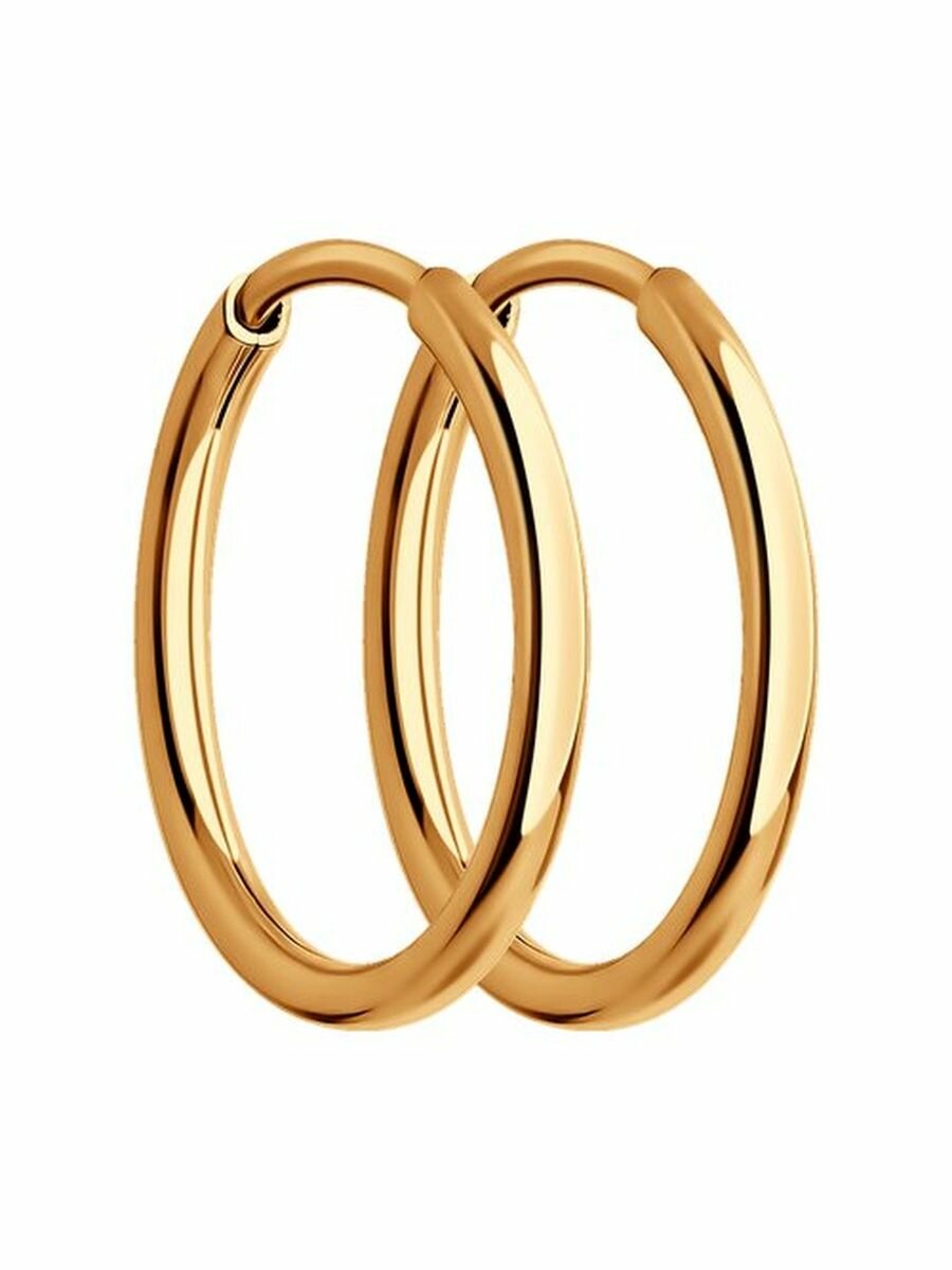 Серьги конго, красное золото, 375 проба