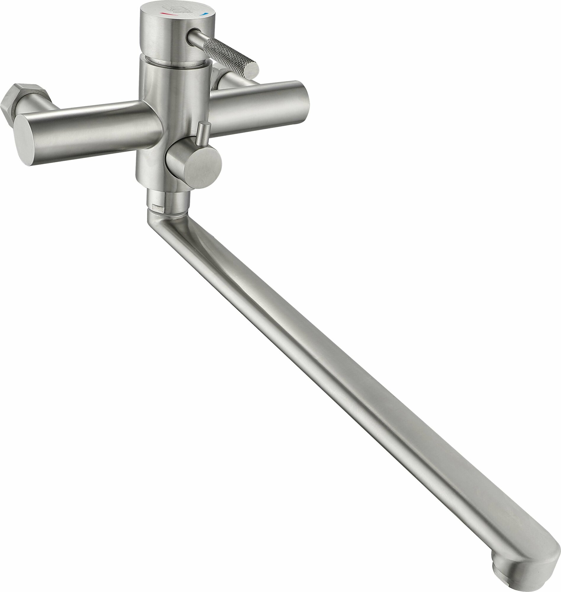 Смеситель для ванны ARGO SOLID 35-L35/D с душевым гарнитуром, нержавеющая сталь