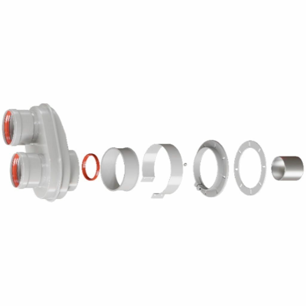 Элемент дымохода Rommer DN 80/80 адаптер универсальный (кроме Immergas и Navien Deluxe 75/100)