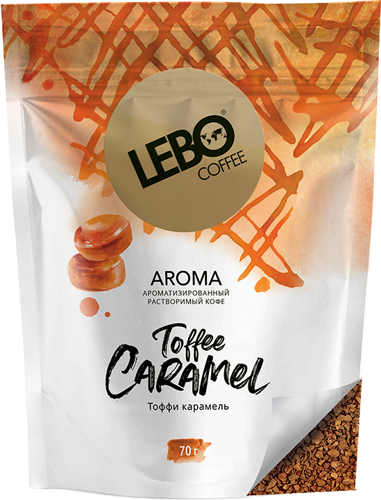 Кофе растворимый Lebo Aroma Toffe Caramel, 70 гр, дой-пак