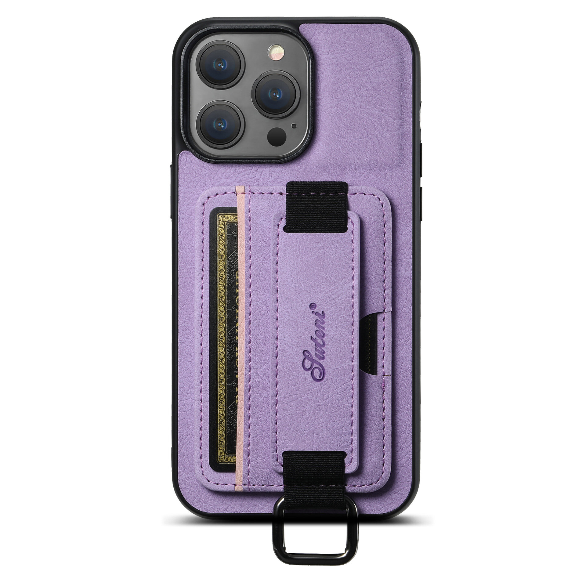 Чехол-книжка suteni, для iPhone 14 Plus, PU + TPU, цвет H13 Личи Фиолетовый