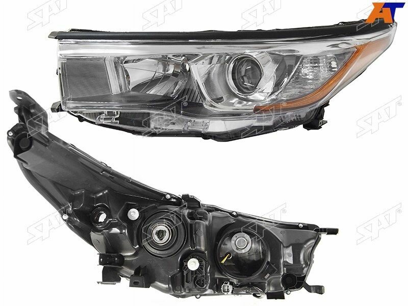 . SAT Фара для TOYOTA HIGHLANDER 13-16 левая галоген с корректором