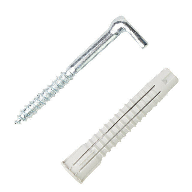 Шуруп-крюк L-образный 5,8х65мм под крест с дюбелем 2шт