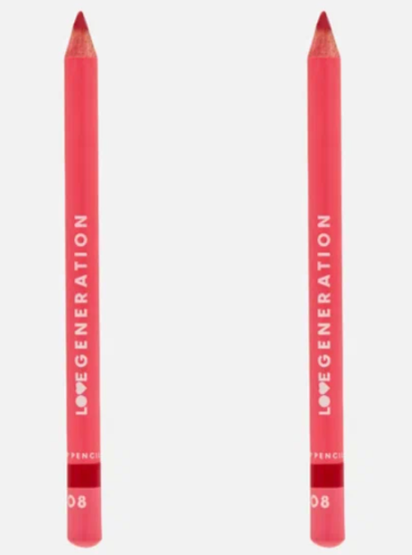 Карандаш для губ Love Generation Lip Pencil тон 08 Красный, 1.2 гр, 2 шт