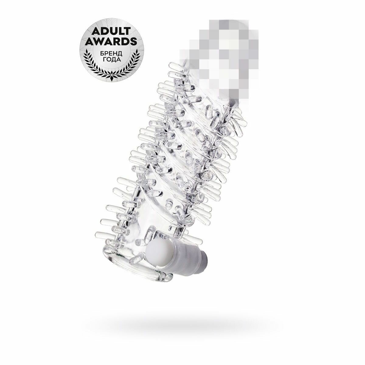 Насадка на пенис TOYFA A-Toys Fril с вибропулей, TPR, прозрачная, 13,4 см