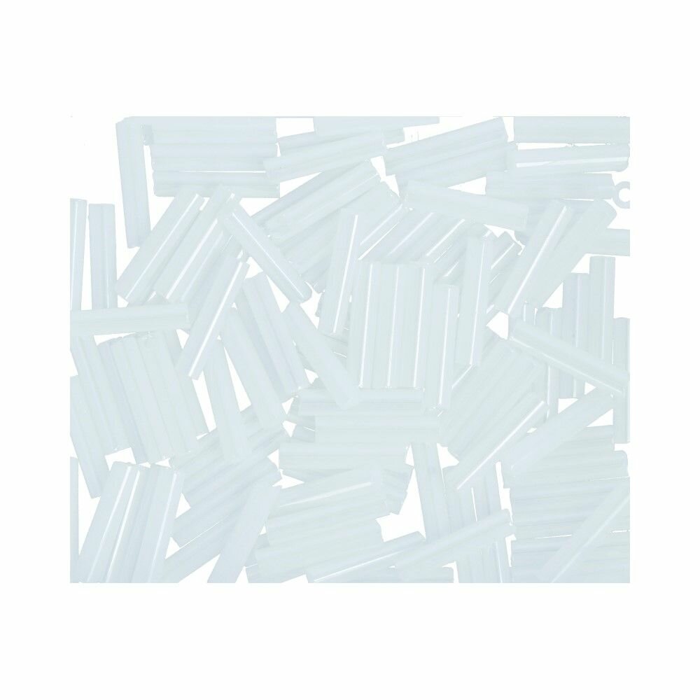 Бисер Япония "TOHO" BUGLE №3 9 мм 5 х 5 г №0121белоснежный/перламутровый