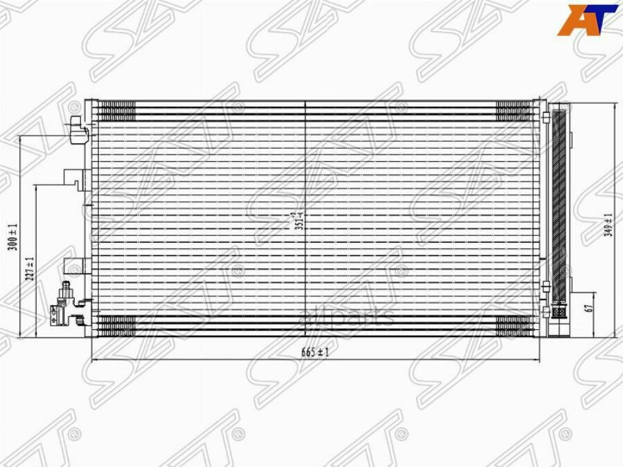 SAT ST-RN49-394-0 Радиатор кондиционера Renault Fluence 09-17 / Grand Scenic 09-16 / Megane 08-16 / Scenic 09-15