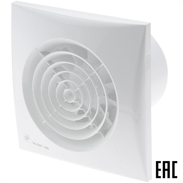 Вентилятор SILENT 100CZ накладной осевой D=100мм 220В Soler\Palau