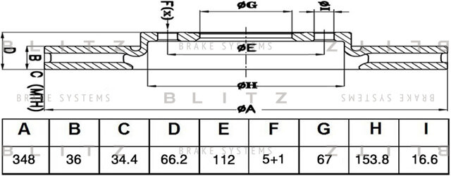 Диск тормозной передний левый Blitz BS0486