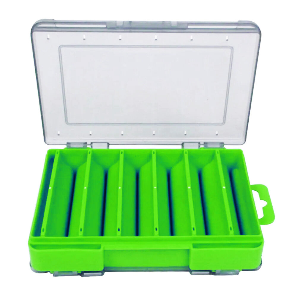 Коробка рыболовная Kushiro, 13,8×10,0×3,5см, двусторон, зелен. (12 отд.)