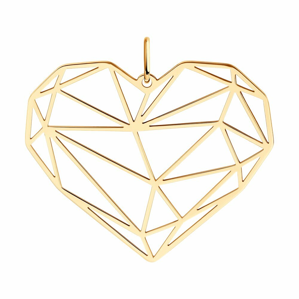 Подвеска, красное золото, 585 проба