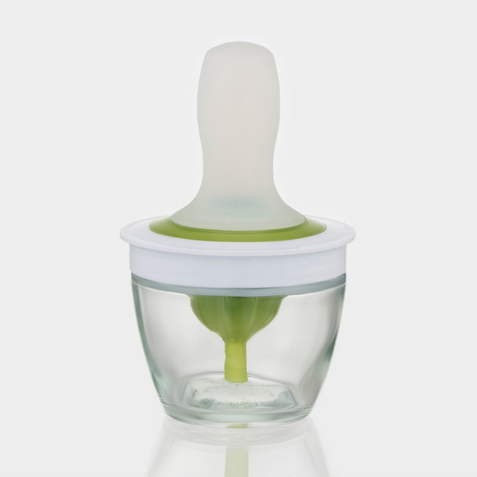 Ёмкость для масла, d=10 см, с кисточкой, стекло, белая