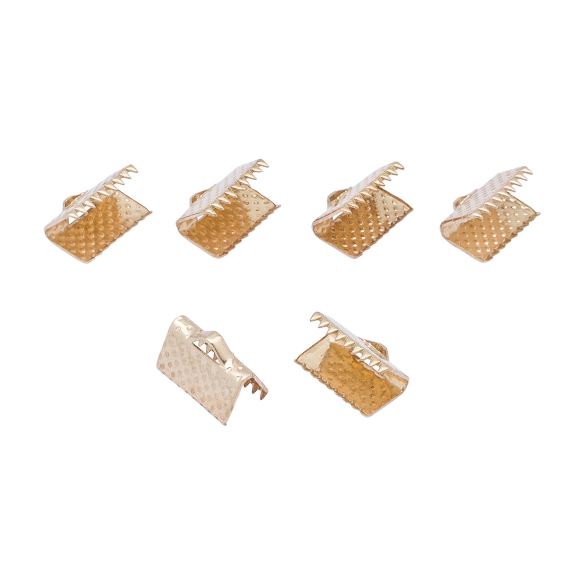 Зажим для ленты (концевик) 10 мм, 20 шт, металл, цвет золото, Арт Узор