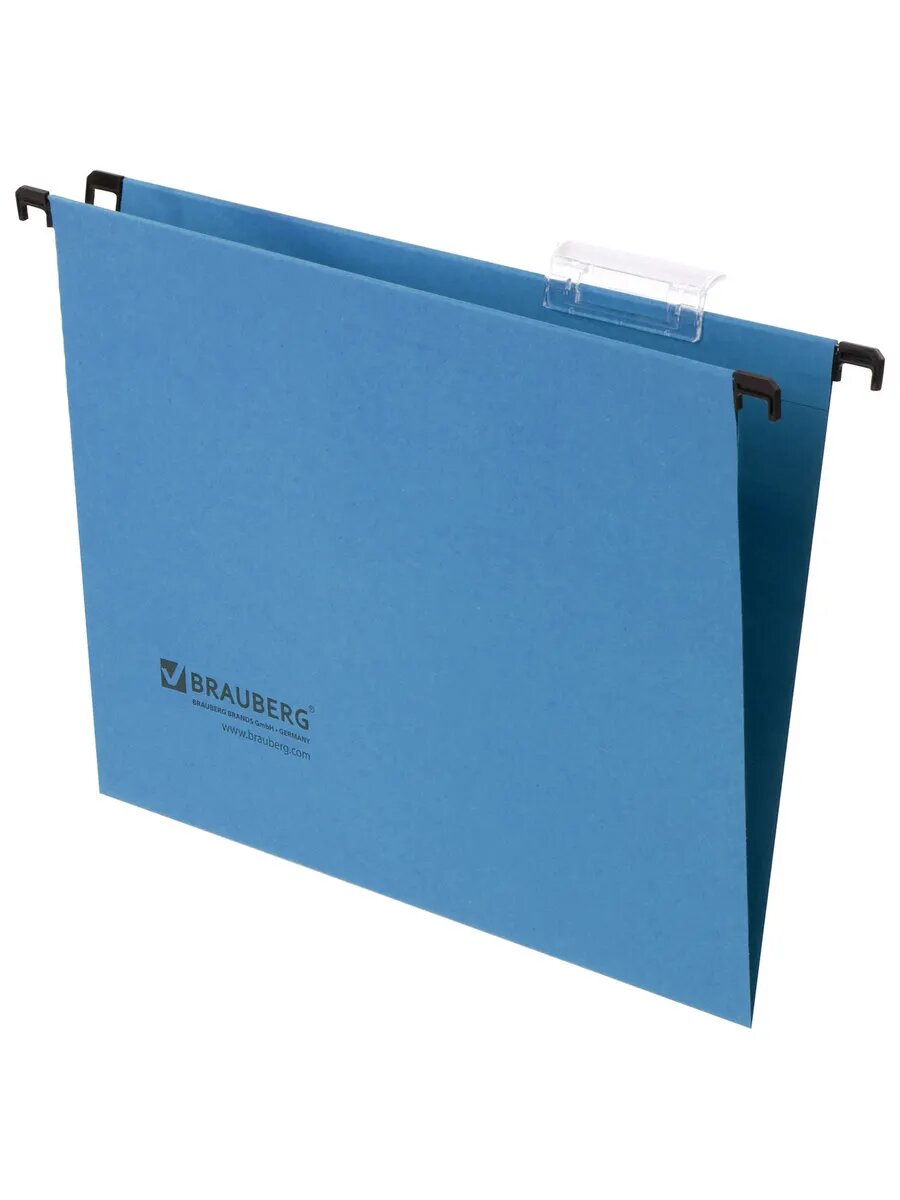 Подвесные папки А4, до 80 листов, комплект 10 шт, синие