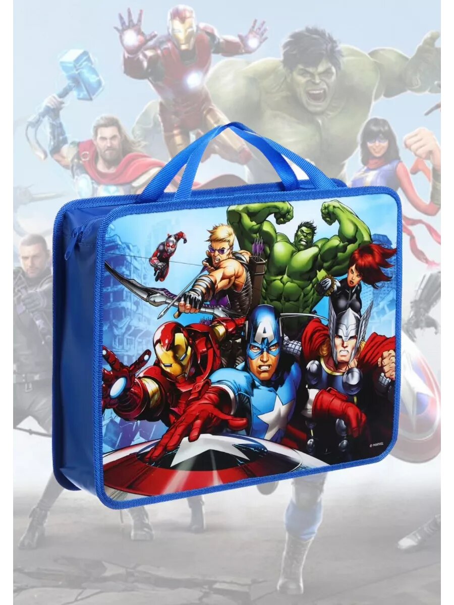 Папка сумка пластиковая А4 Мстители планшет, размер 30*42 см