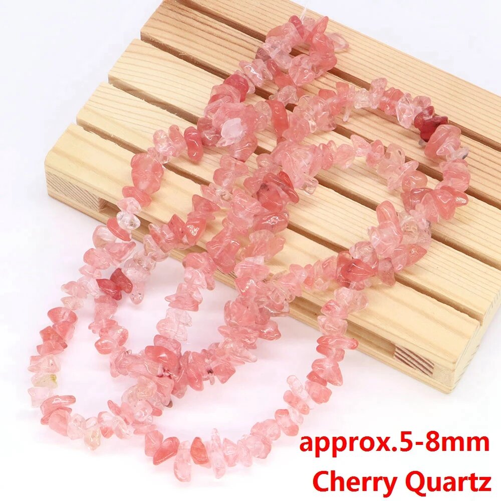 Натуральные камни аметист и розовый кварц 5-8 мм для Розовый, 5-8mm 16inches, Cherry Quartz