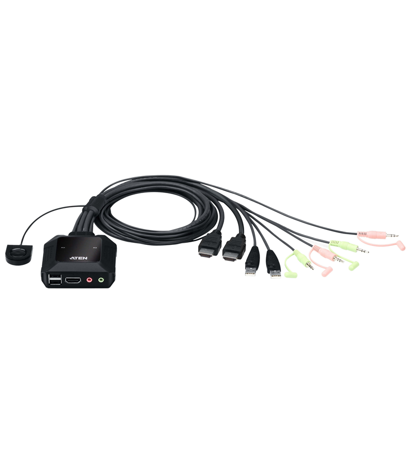 Квм переключатель ATEN 2-Port USB 4K HDMI Cable KVM Switch
