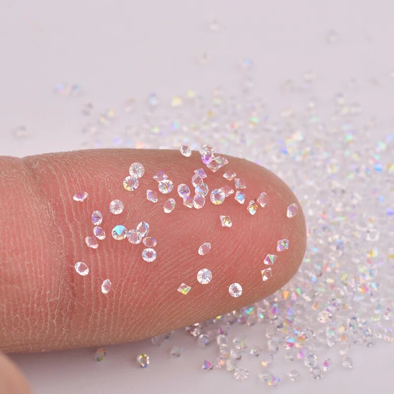 JUNAO Прозрачно-фиолетовые стеклянные стразы 1,2 мм 1440 шт. Transparent AB