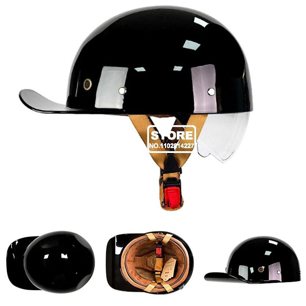 Мотоциклетный шлем Capacete De Moto Moto Helmet Casco Moto Half Helmet Черный, L, QK005 F