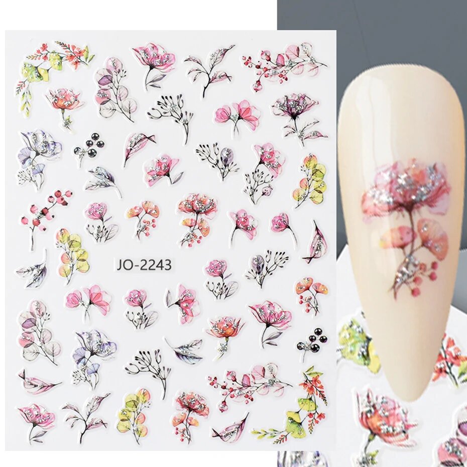 Серебряные голографические звезды наклейки для ногтей Full Beauty JO-2243