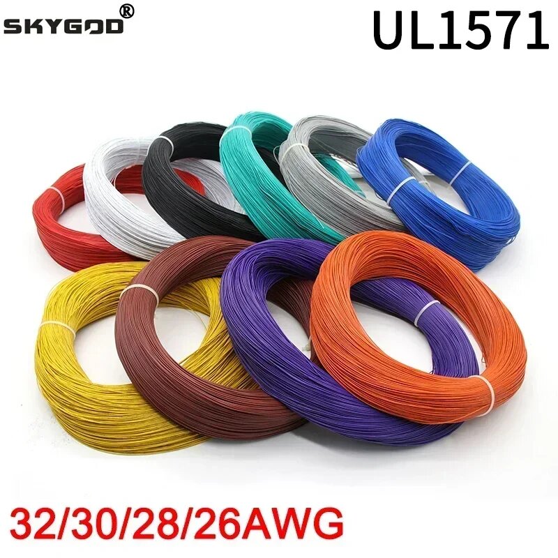 Электрический провод UL1571 медный гибкий 32 30 28 26 AWG 32AWG, Black, 100 meters