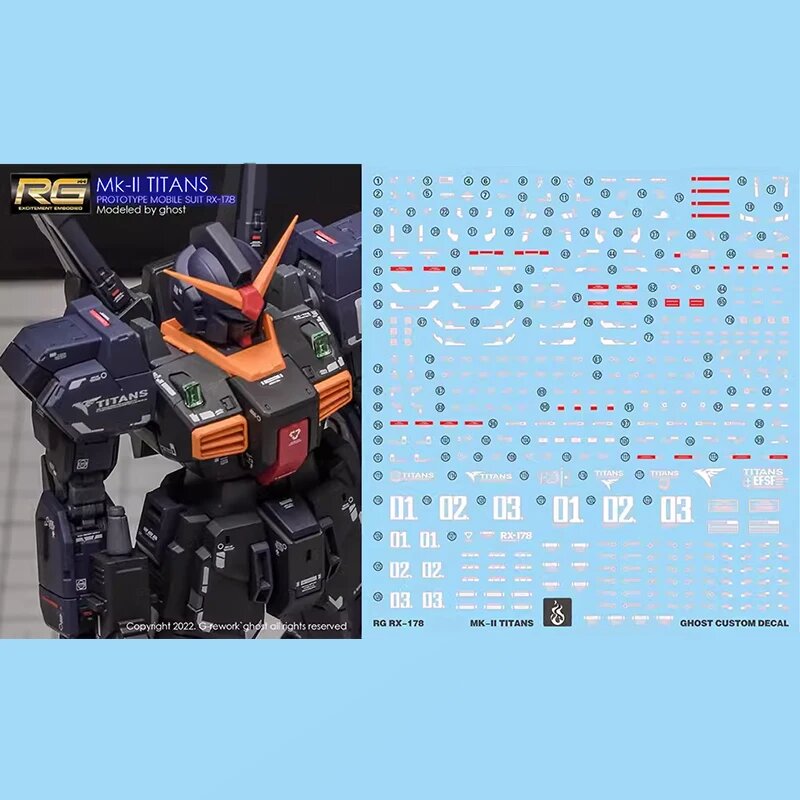 Флуоресцентная наклейка для модели RG RX-178 MK-II TITANS