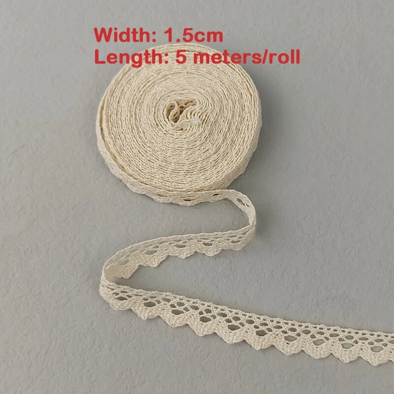 Хлопковая кружевная бейка YWXXin.LIFE 5 м бежевая 02A