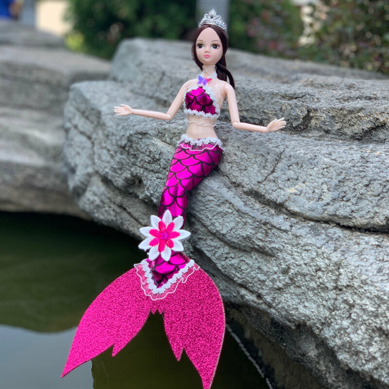 Кукла Русалка в ярко-розом наряде (45см, с аксессуарами, подвижные части тела, пластик, от 3 лет) 247889