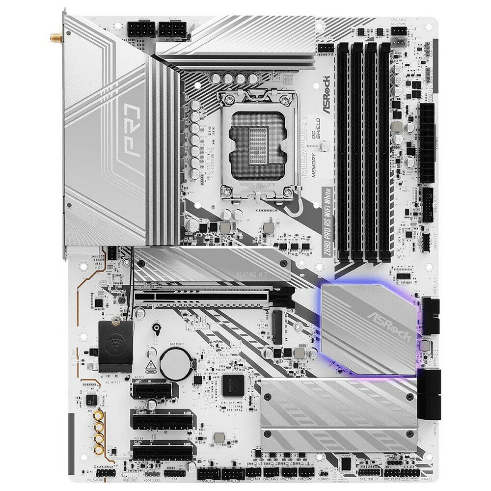 ASRock Материнская плата Z890 PRO RS WIFI WHITE LGA 1851 4хDDR V 4хM.2