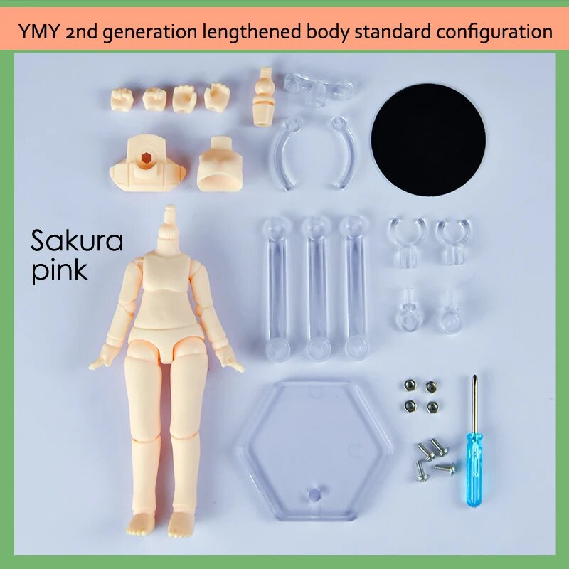 Шарнирное кукольное тело Ymy Ob11 Розовый, Sakura pink Long