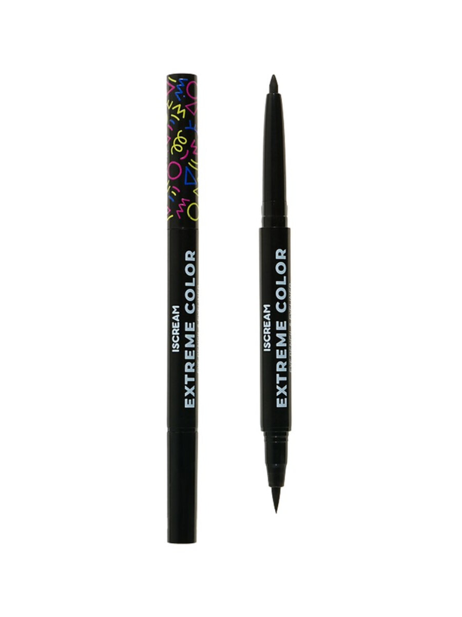 Карандаш-лайнер для глаз ISCREAM EXTREME COLOR 2 в 1 (black)