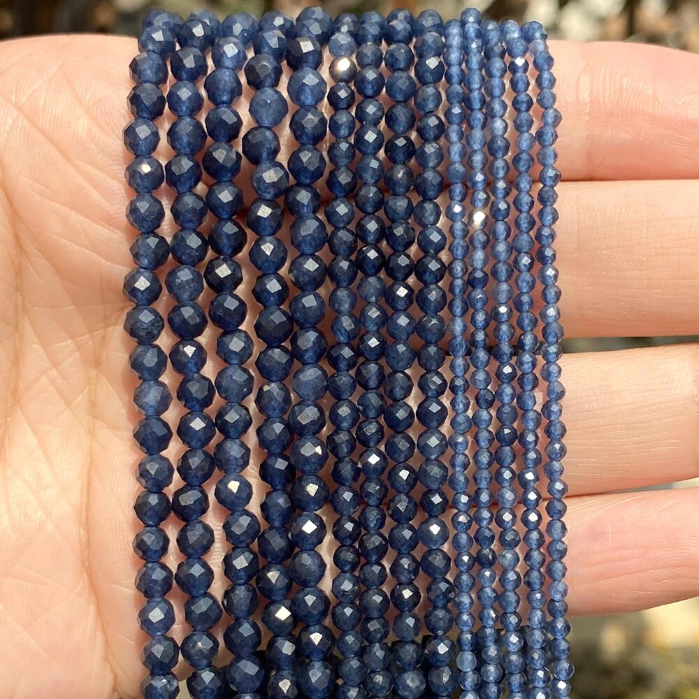 Бусины из натуральных камней Турмалин, Лазурит, Опал 2мм, Синий, 3mm (approx 110pcs), Blue Sapphire
