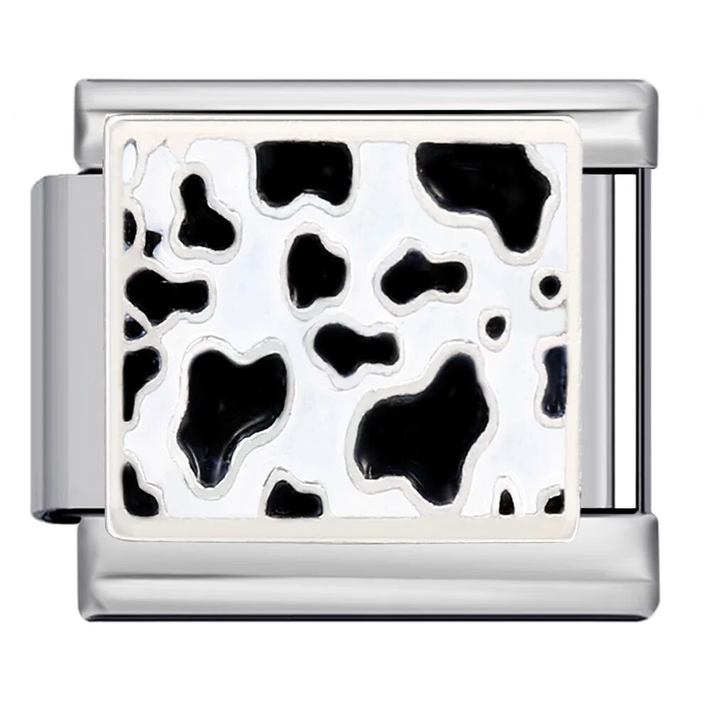 GEMOSA Черный сердечко бусина из нержавеющей стали 9 мм