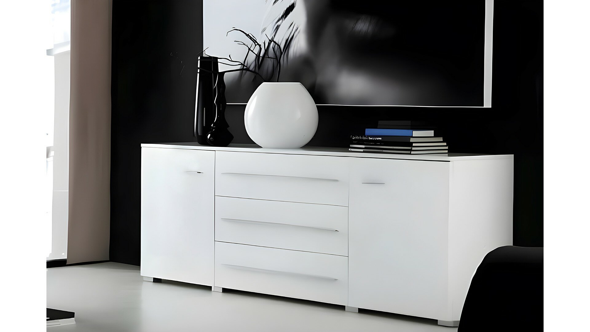 Комод Ганг Белый Фасадный 0101 NEW 160x42x73 см, Дом мебели для вас