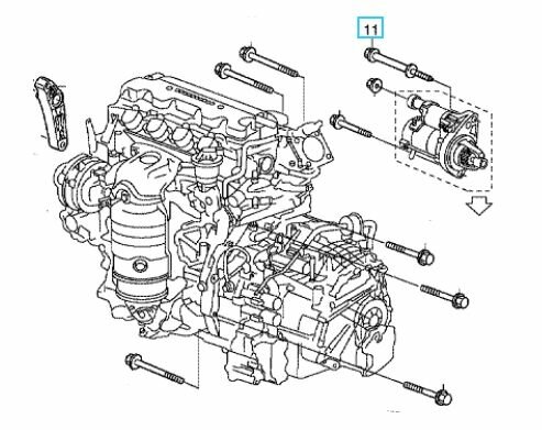 Болт специальный 10х40; Артикул Honda: 90030RNAA00 (Оригинал)