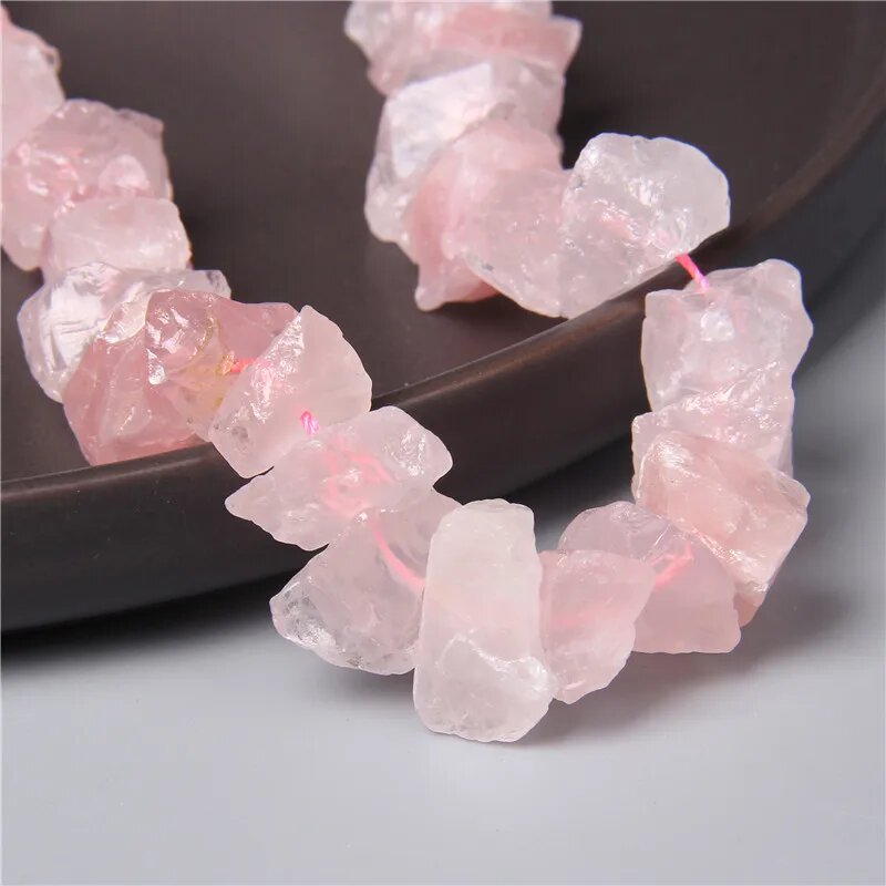 Кварцевые бусины RISYF 10-13 мм Розовый, 10 pieces, rose quartz