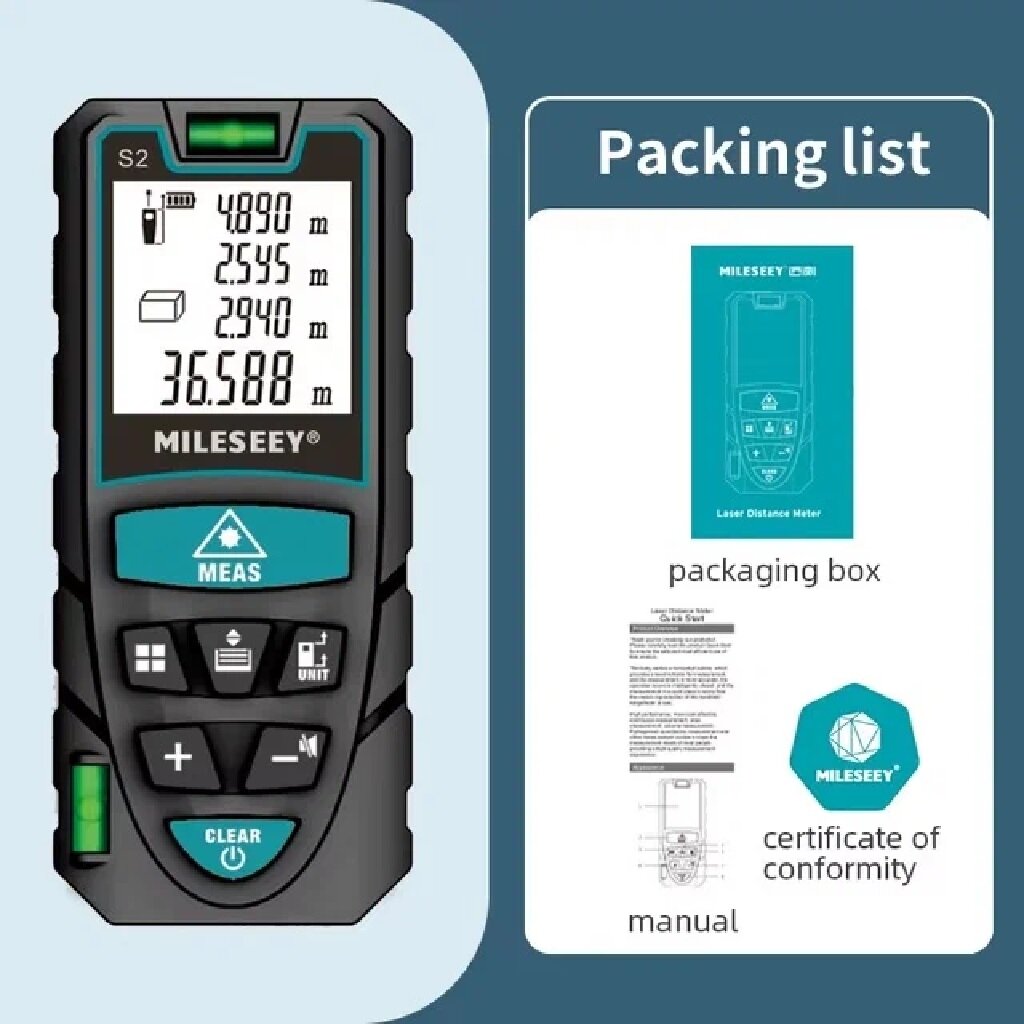 Лазерный дальномер "MILESEEY", 40м, защита IP54, ударопрочный