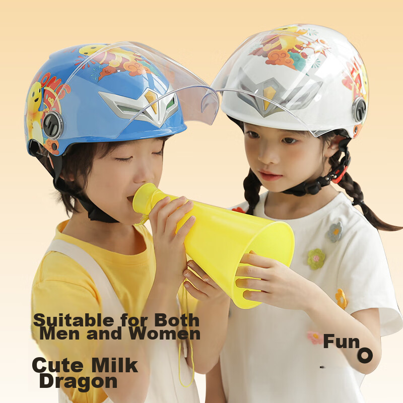 YEMA [Year of The Dragon Limited Edition, Milk Dragon Collaboration] 3C Certified New National Standard 207S Children's Helmet for Boys And Girls, Summer Half Helmet, Electric Vehicle Safety Helmet for Ages 3-12, Pink