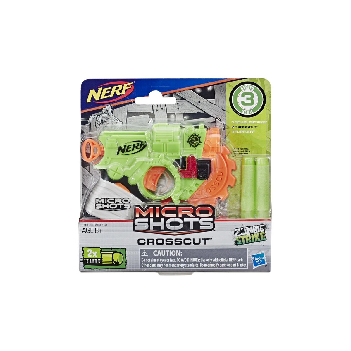 Бластер Nerf "Zombie Strike Crosscut", 2 боеприпаса, дальность стрельбы 20 м