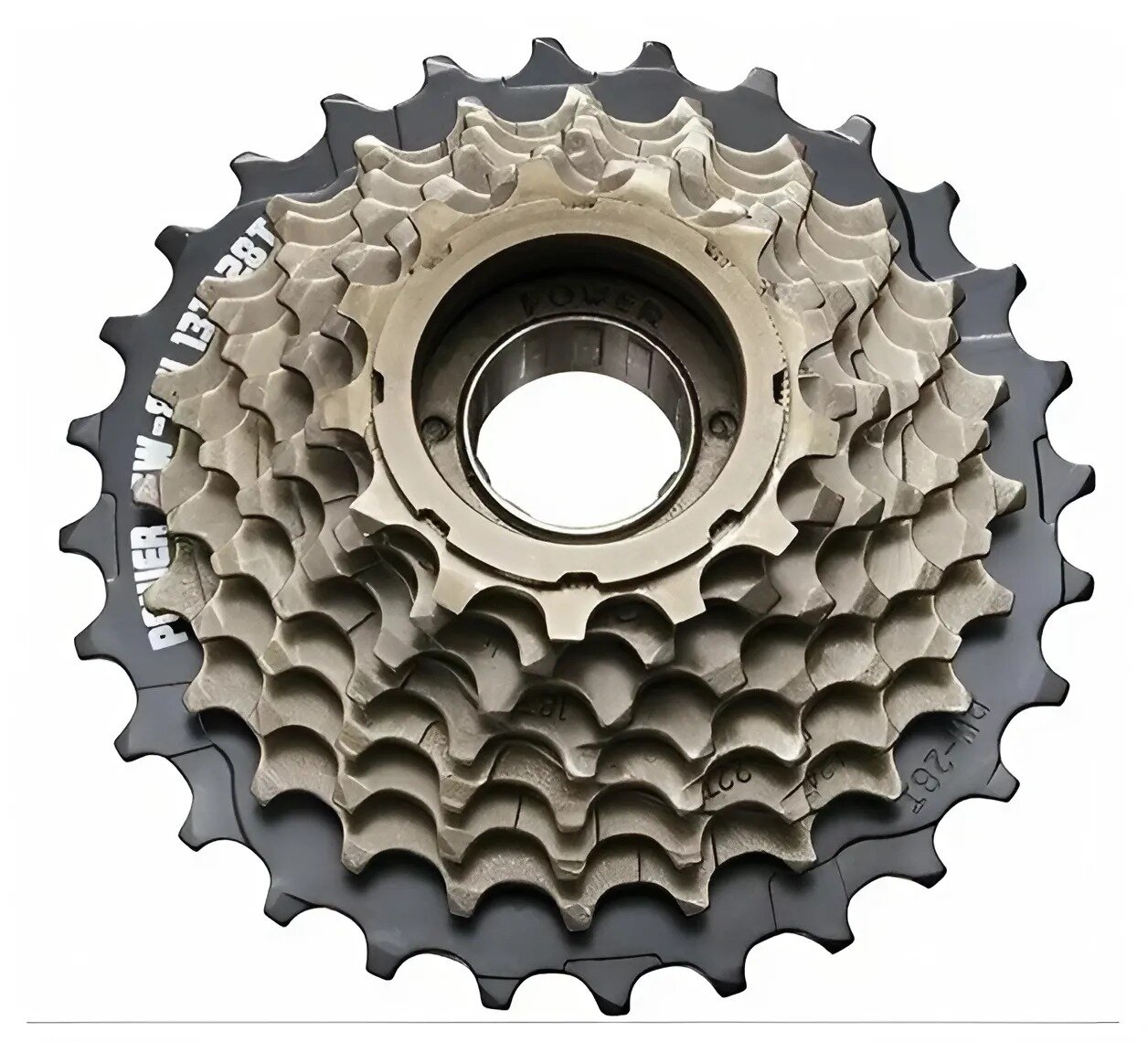 Трещотка POWER, комплект задних звёздочек, 8 скоростей, коричневый, 13-28 зубов, FW-8SI