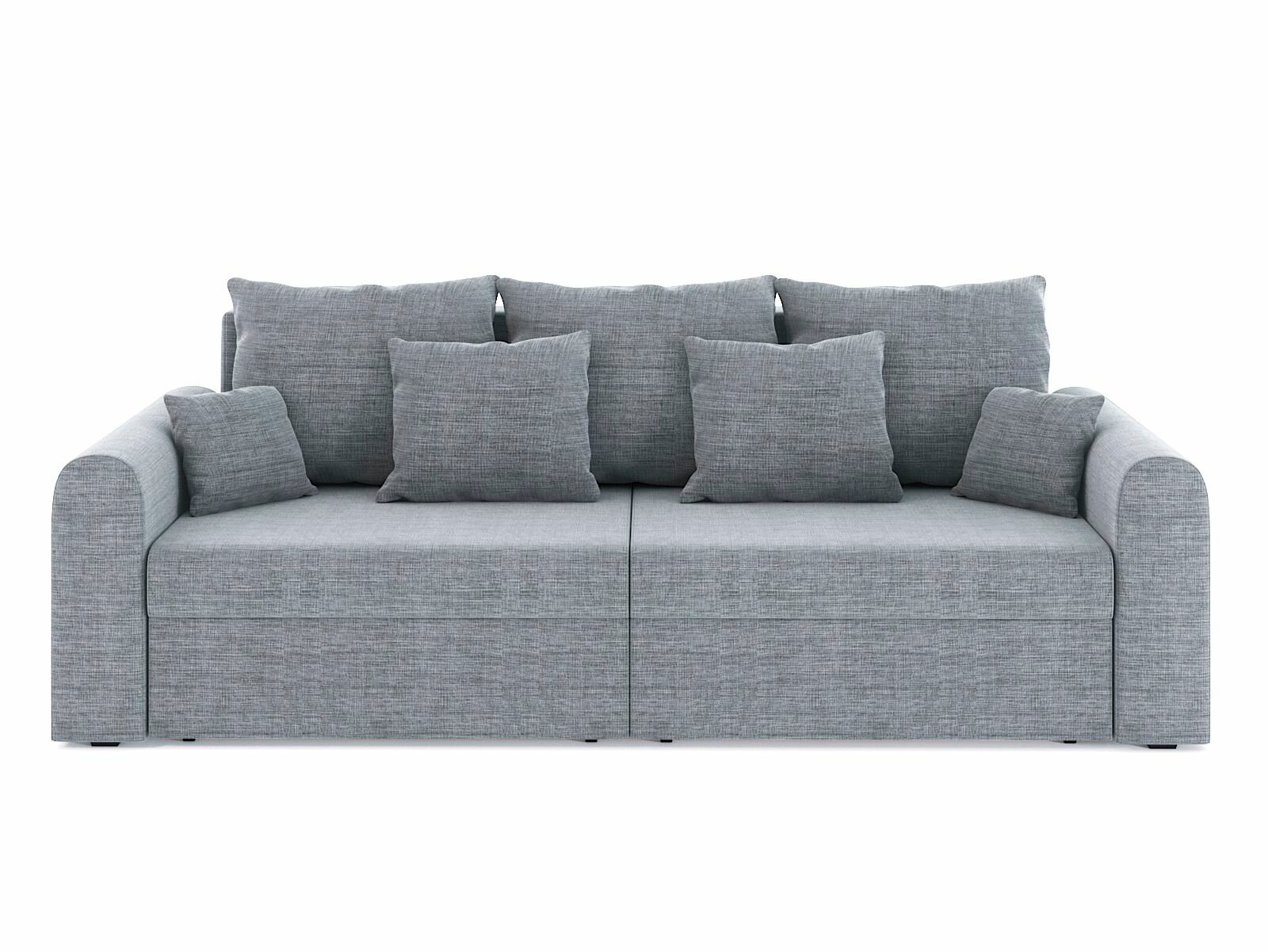 Диван-кровать Мэдисон, еврокнижка-трансформер, рогожка Дрим Лайт Грей, ящик для белья